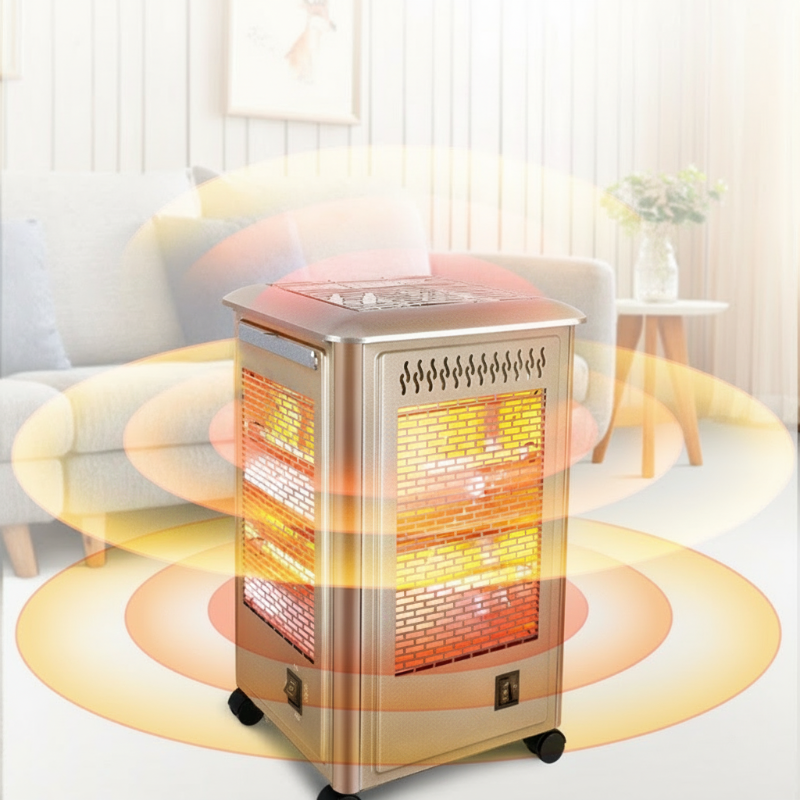 5-seitiger tragbarer Elektroheizstrahler mit Grillaufsatz – savagelly